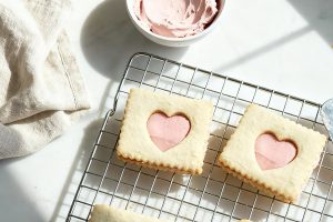 Homemade Sandwich Cookies With Pink Filling