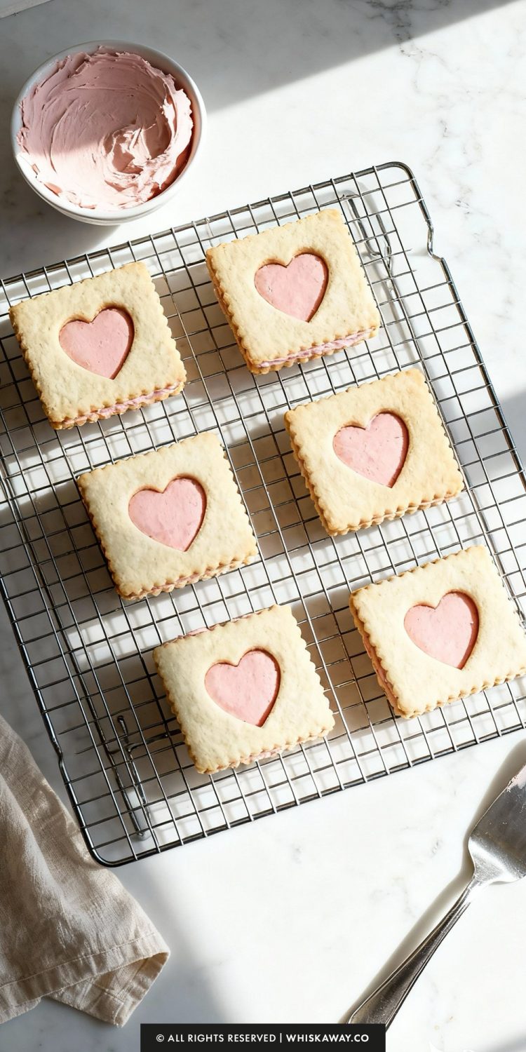 Homemade Sandwich Cookies With Pink Filling