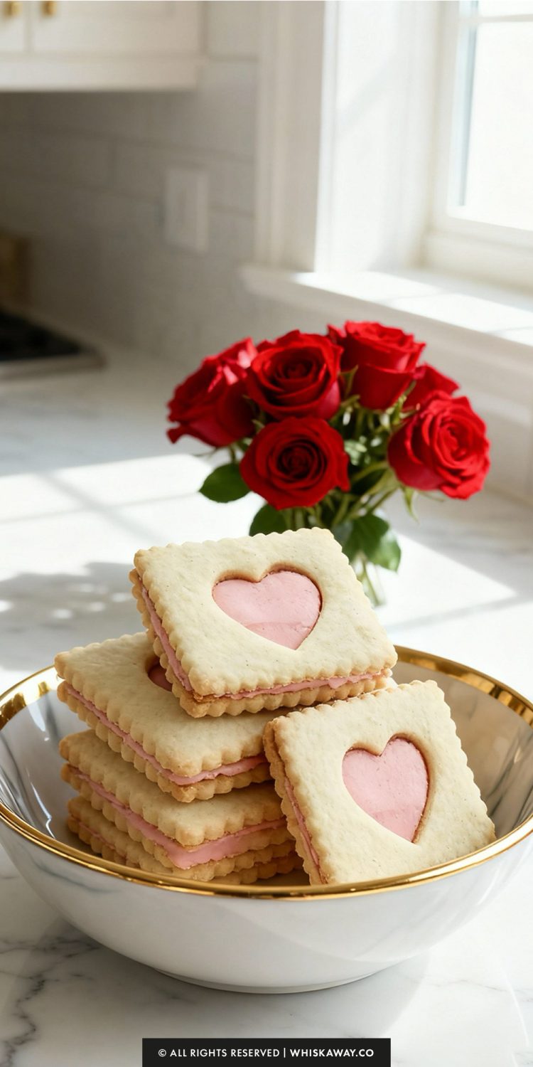 Homemade Sandwich Cookies With Pink Filling